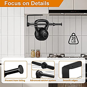 Paper Towel Holder Under Cabinet ,WACETOG Black Paper Towel Holder Wall Mount Single Hand Operable Kitchen Towel Holder