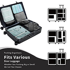 BRAQ 9 Pcs Travel Packing Organizers Travel Packing Cubes for Suitcase Set Luggage Organizers for Suitcase Lightweight Travel Essential Bag with Large Toiletries Bag for Clothes Shoes