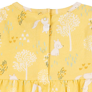 Gerber Baby Girls' 2-Pack Long Sleeve Jumpsuit, Green Yellow Fox, 6-9 Months