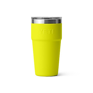 YETI Rambler 20 oz Stackable Tumbler, Stainless Steel, Vacuum Insulated with MagSlider Lid, Firefly Yellow
