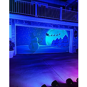 Spirit Halloween Snowman Garage Double Door Cover | Outdoor Decoration | Durable & Easy-to-Use | Halloween Décor