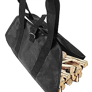 MengK Firewood Carrier Firewood Holder 600D Oxford Weather Resistant Wood Rack Storage Bag Log Tote