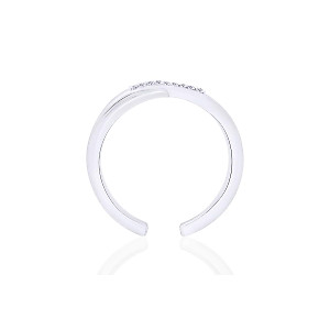 14k White Gold Over Sterling Silver White Natural Diamond Accent Infinity Toe Ring Adjustable