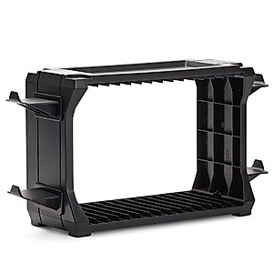 ionX Video Game Storage Stand for Blu-Ray and Game Cases, Fits 4 Controllers, Holds 15 Cases (Black)