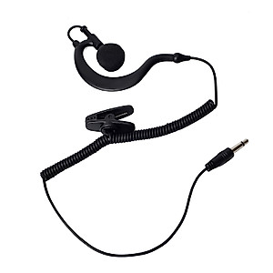 UAYESOK G Shape 3.5mm Police Receive/Listen Only Earpiece Soft Ear Hook Surveillance Headset for Radio Speaker Mics,Shoulder Mics Black