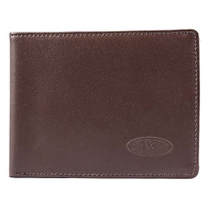 Big Skinny Men's Super Stretch Skinny Leather Bi-Fold Slim Wallet, Holds Up to 30 Cards, Brown (SKNYLSSBR)