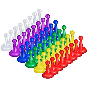 48 Pcs 1 Inch Board Game Pieces Multicolor Pawns Board Game Pawns Plastic Chess Pieces for Board Games Component Tabletop Markers Accessories, Random Color