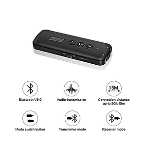 Bluetooth 5.0 Transmitter 3 in 1,Bluetooth Receiver ,Wireless Adapter, Bluetooth Audio Adapter with 3.5mm AUX Stereo Output for TV , PC, car, Headset, Headphone, Earphone, Earbud