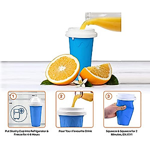 Slushy Cup (330ml, Silicone), Slushy Maker Cup, Quick Smoothies Magic Slushie Cup, Instant Yummy Smoothies & Milkshakes, Squeeze Cup, Cool Smoothie in Summer, for Everyone