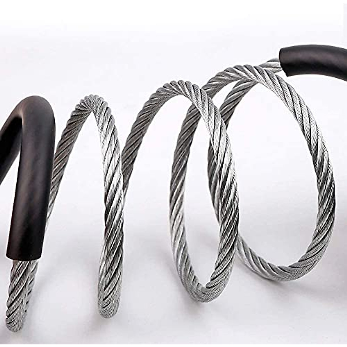 Bicycle Lock, Scooter Bike Motorcycle Cable Chain Lock, 180X1.2Cm, Double Open Key Combination Lock, High Strength Steel Cable