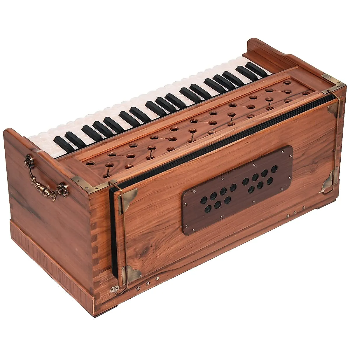 Bhava Studio Harmonium | Concert Teak Edition | Professionally Tuned & Refined in U.S~ Handmade in India, Ethically Sourced, Premium Quality and Finish | Long Sustain and Clear, Warm Tonality