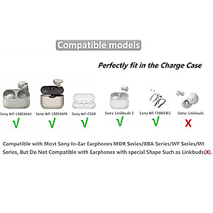 BLLQ Memory Foam Ear Tips Eartips Compatible with Sony Earphones WF 1000XM4 Earbuds, Replacement Foam Tips for 1000XM3 / WF-C500 / LinkBuds S, Fit in Charge Case, Large Size 3 Pairs, xm4flb Black L