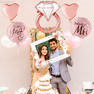 KatchOn, Diamond Ring Foil Balloon Set - Pack of 5 | Future Mrs Balloons | She Said Yes Decorations | Bridal Shower Balloons for Bachelorette Party Decorations, Rose Gold Bridal Shower Decorations