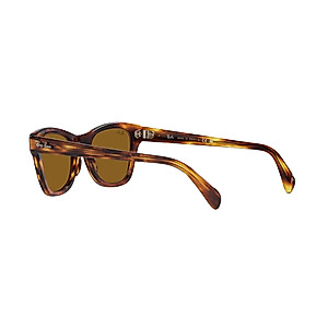 Ray-Ban RB0707S Square Sunglasses, Striped Havana/Brown, 53 mm