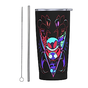 CONPELSON 20OZ Coffee Mug Invader Anime Zim Car Insulated Stainless Steel Tumbler With Straws Novelty Travel Sippy Cup for Home Office Travel