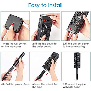 URPOWER Solar Lights Outdoor, Upgraded Solar Garden Lights with Bigger Solar Panel & Longer Working Time Solar Pathway Lights IP65 Waterproof Landscape Lights Auto ON/OFF for Yard (Warm White, 8 Pack)