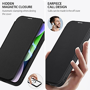 DUX DUCIS Case for iPhone 15 Case Wallet Compatible with Magsafe, Shockproof Full Protective Flip Folio Wallet Case with RFID Blocking Card Slot PU Leather Cover for iPhone 15 (6.1",Black)