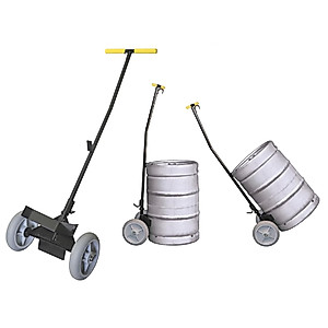 Hand Truck, 400 LB, Keg and Pail Truck, w/Ergonomic Handle, Stainless Steel, Keg Hook, Oiled Wheels