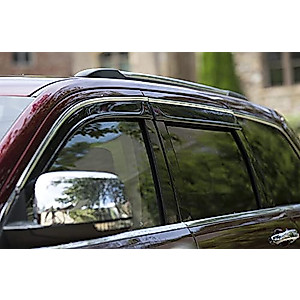 Auto Ventshade [AVS] Low Profile Ventvisor / Rain Guards | Smoke Color w/ Chrome Trim, 4 pc | 794011 | Fits 2009 - 2015 Nissan Maxima