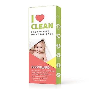 Bodyguard Baby Diaper Disposable Bags - 15 Bags | Odor Sealing for Diapers, Food Waste, Pet Waste, Sanitary Product Disposal | Durable and Unscented