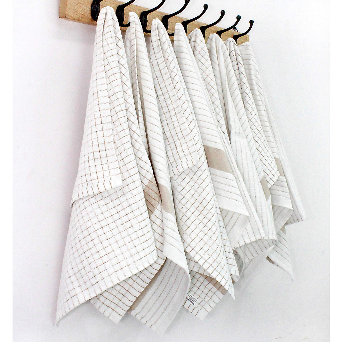 COTTON CRAFT Amazing Kitchen Towels - 8 Pack Reusable Terry Towel - 100% Cotton European Waffle Pantry Bar Cleaning Cloth Towel - Quick Dry Low Lint Soft Absorbent Dish Towels - Large 20 x 30 - Linen