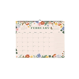 RIFLE PAPER CO. 2024 Appointment Calendar | 12 Month Dated Calendar, Space for Daily Engagement and Monthly Notes, Double Spiral with Center Notch for Easy Hanging (12" L x 16" W), Blossom