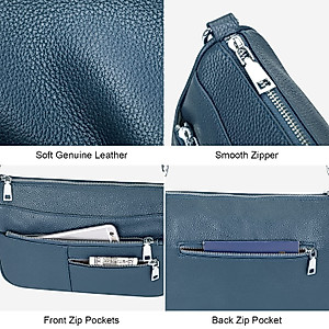 Over Earth Genuine Leather Shoulder Bag Small Crossbody Handbags for Women Ladies Purse(O131E Black)