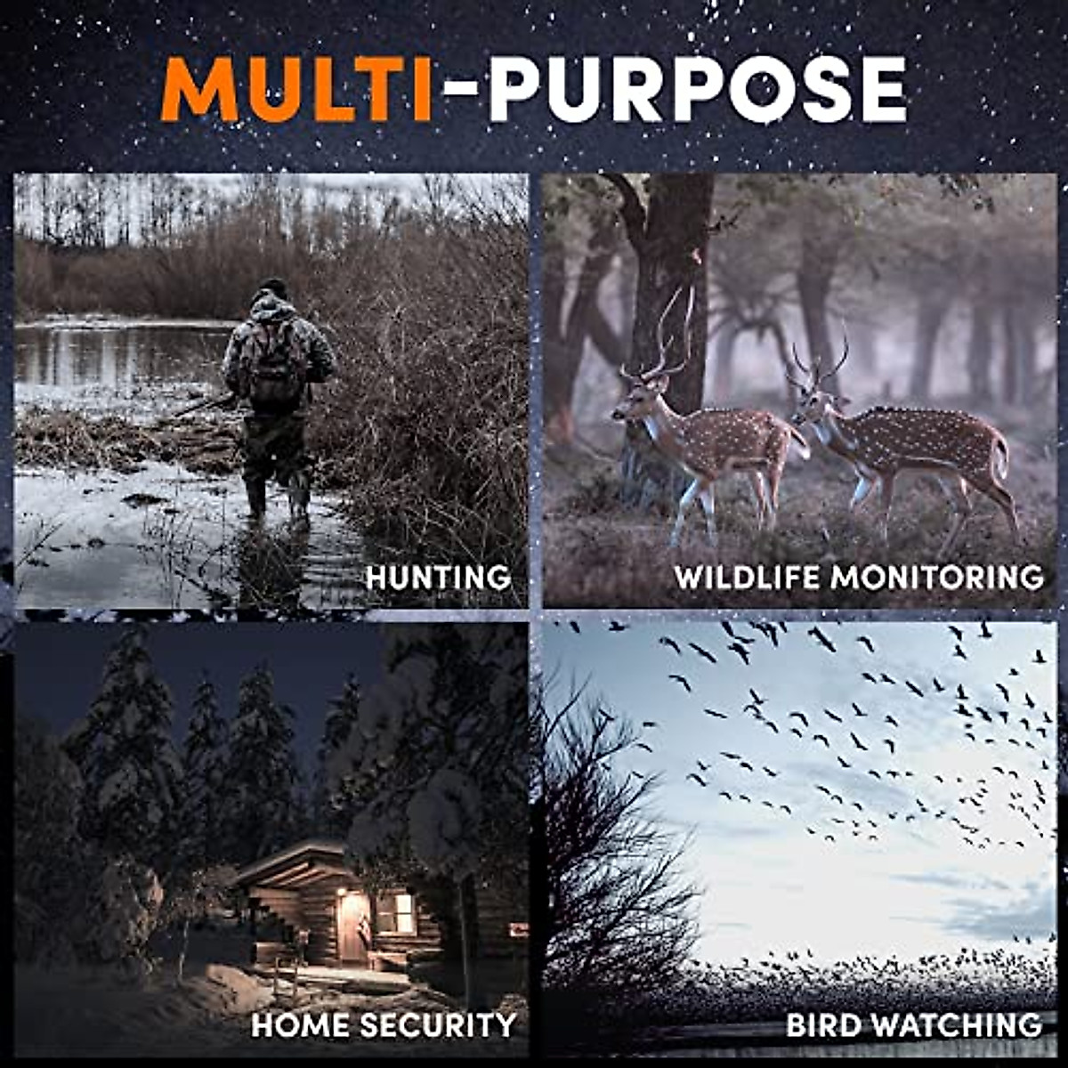 GTHUNDER Night Vision Binoculars - 4K Rechargeable Infrared Digital Night Vision Goggles with Distant Night Visible Range - 32GB TF Card for Media Storage—Perfect for Adventure and Surveillance