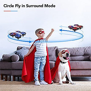Potensic 2 Pack Mini Drones, RC Quadcopter for Kids Beginners with IR Battle Mode, 3D Flip, Circle Fly, Self-Rotate, 3 Speeds, Headless Mode, Altitude Hold, Flying Toy Gift for Boys Girls (Red, Blue)