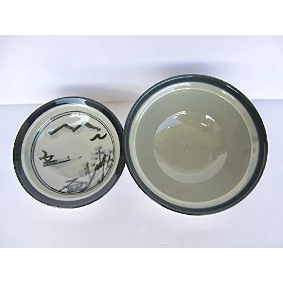 Japanese 6.1 Inches Diameter Porcelain Mashiko Sansui Donburi Ramen Noodle Soup Rice Bowl with Lid Grey M51914