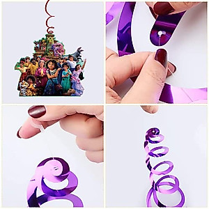 Magic Movie Birthday Party Supplies,32 Pc Magic Birthday Whirls Glitter Foil Ceiling Swirls Streams Decorations, Magic Movie Decorations Foil Swirls Hanging for Magic Party