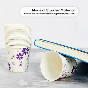 [300 Pack]3oz Disposable Bathroom Cups, Paper Cups, Mouthwash Cups, Cold Disposable Drinking Cup for Party, Picnic, BBQ, Travel, and Event, Purple Floral