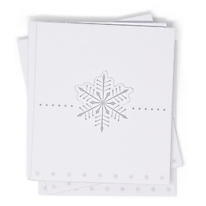 Gift Boutique 100 Pack Christmas Cards Holiday Seating Name Card Die Cut Xmas Snowflake Table Setting Folded Paper Tent Cards for Winter Wonderland Dinner Wedding Tables Party Decorations 2" x 3.5"