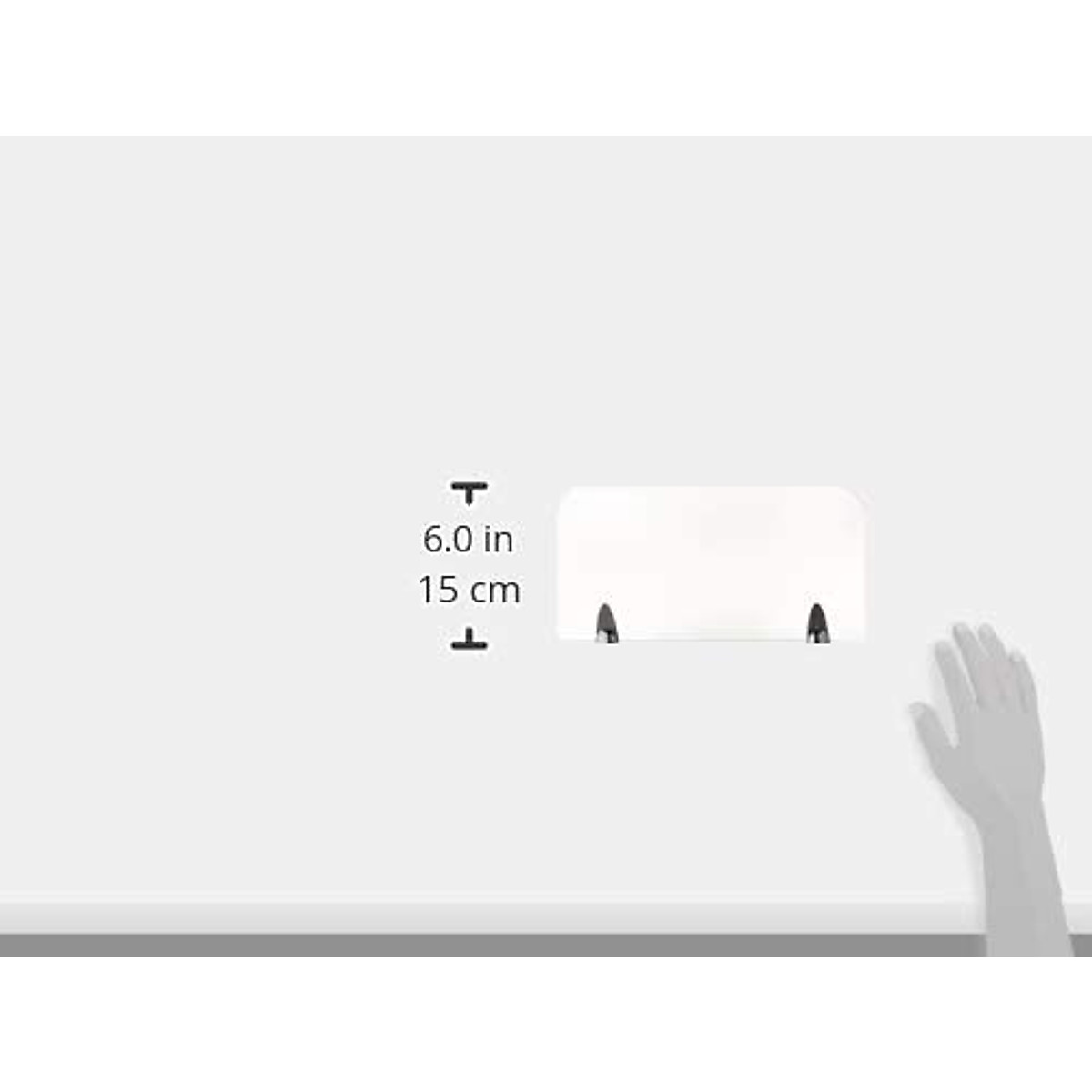 Jusalpha 2 Pack of Acrylic Glass Wall Mounted Floating Shelves with Metal Adjustable Shelf Bracket Wall Mount, 03 (12'' X 6'')