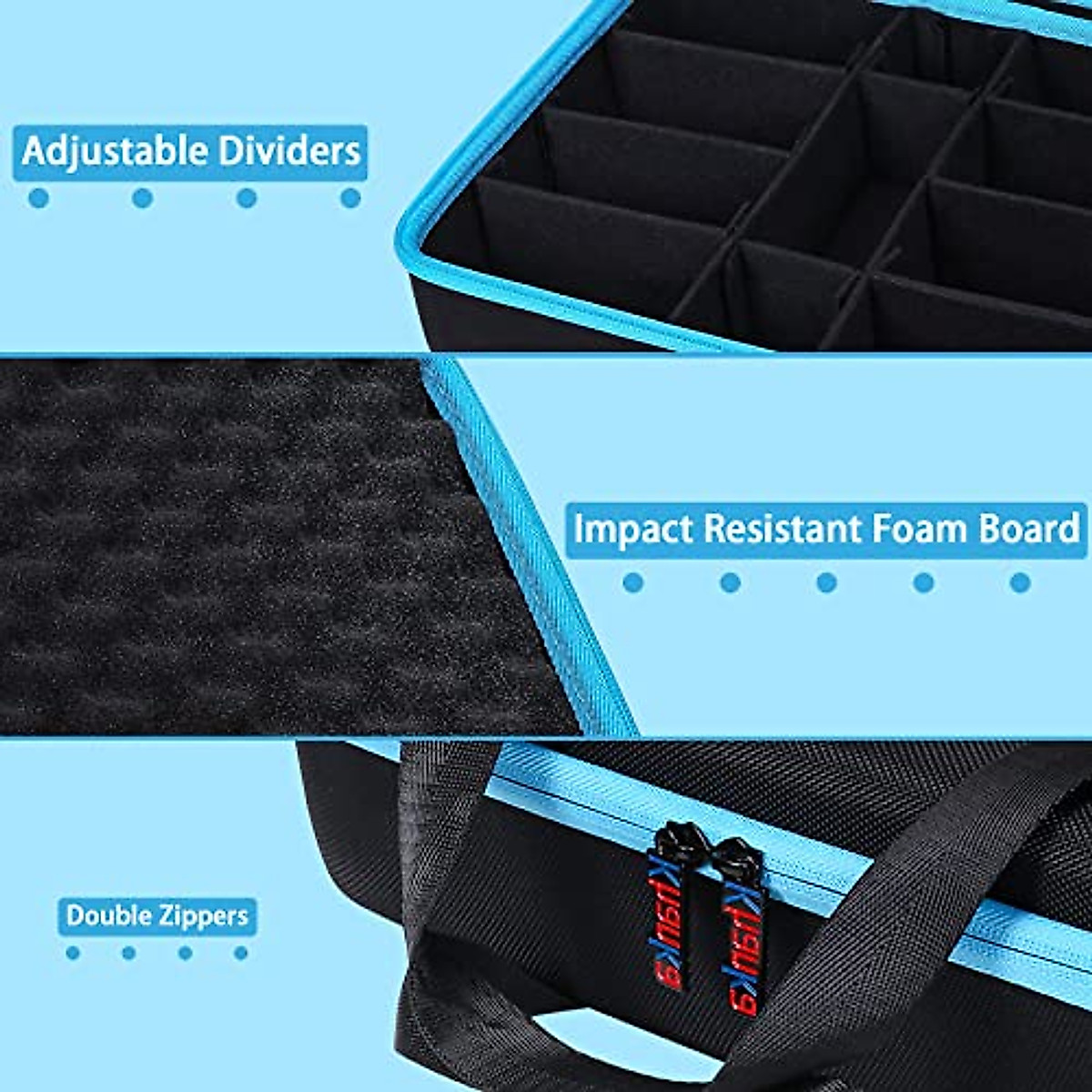 Khanka Hard Battery Storage Box Holder, Carrying Case Replacement for Makita 12V 18V 40V Battery and Charger - Holds 12V 18V 40V 2.0/2.5/3.0/4.0/5.0/6.0-Ah Battery, Charger (Case Only)