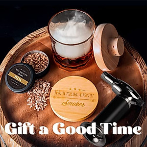Cocktail Smoker Kit with Torch – 4 Flavors Wood Chips – Bourbon, Whiskey Smoker Infuser Kit, Old Fashioned Drink Smoker Kit, Birthday Bourbon Whiskey Gifts for Men, Dad, Husband (Without Butane)