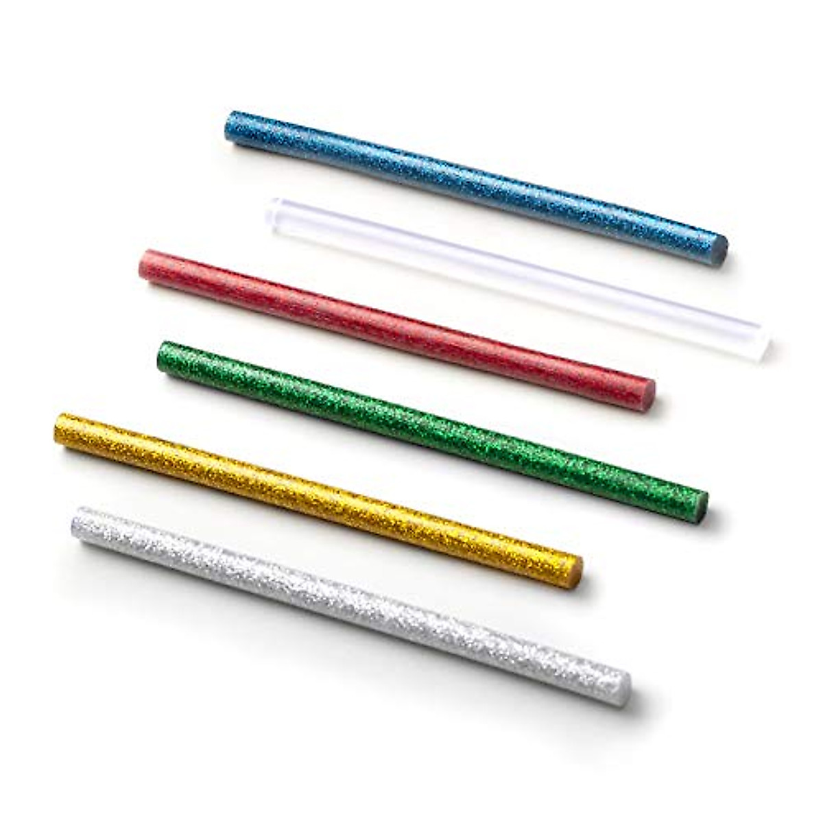 HOTO Hot Glue Sticks, 20 Pcs Glitter Hot Glue Sticks, Glue Gun Sticks, Colored Glue Sticks, 6 Colors for DIY Projects and Arts Crafts DIY Fabric, 5" x 0.28"