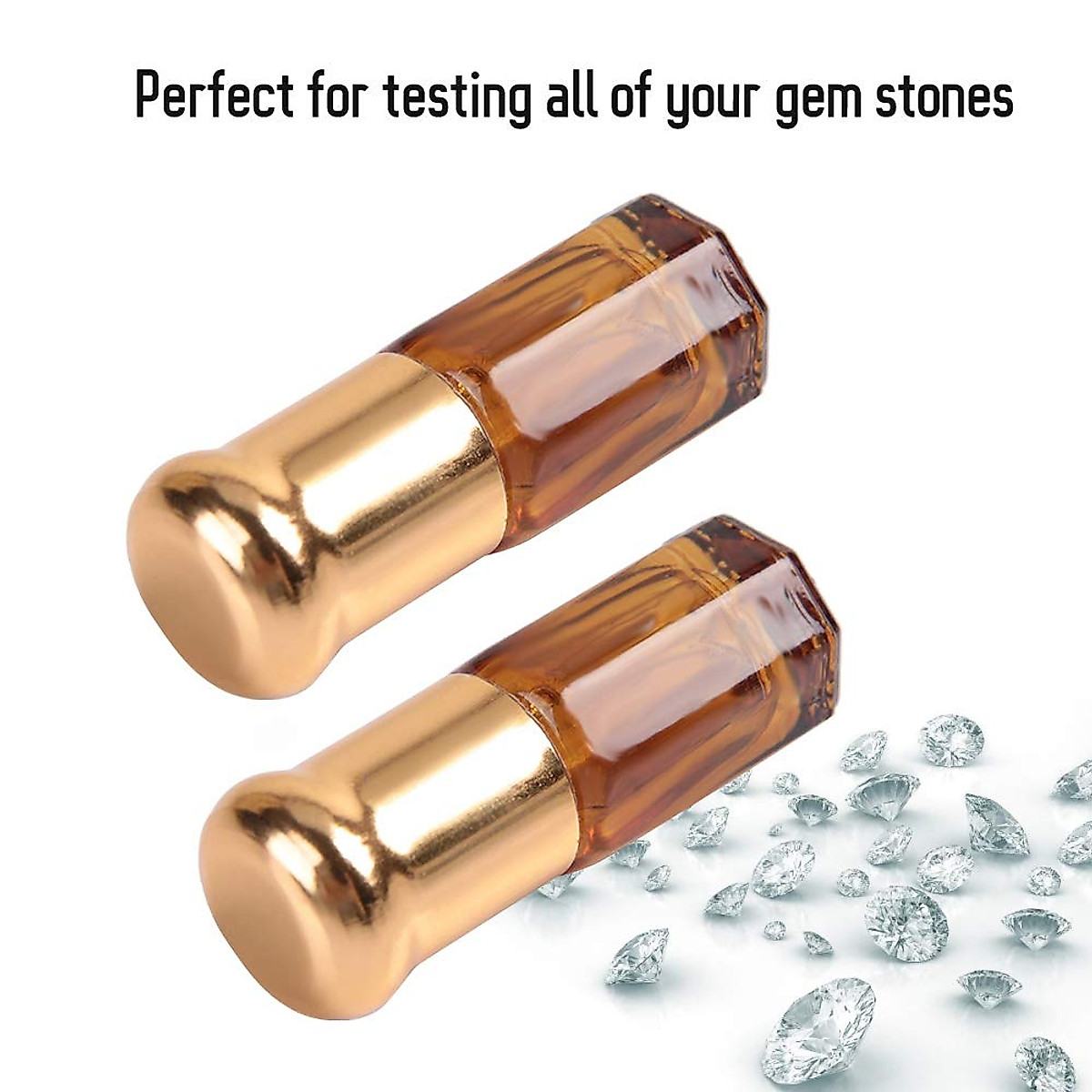 Refractive Index Fluid, Gemstone Refractometer Oil, 2 Bottles Refractive Index Fluid Oil 3ml Each 1.300-1.800 RI for Gem Refractometers Professional Gemstone Identification Tools