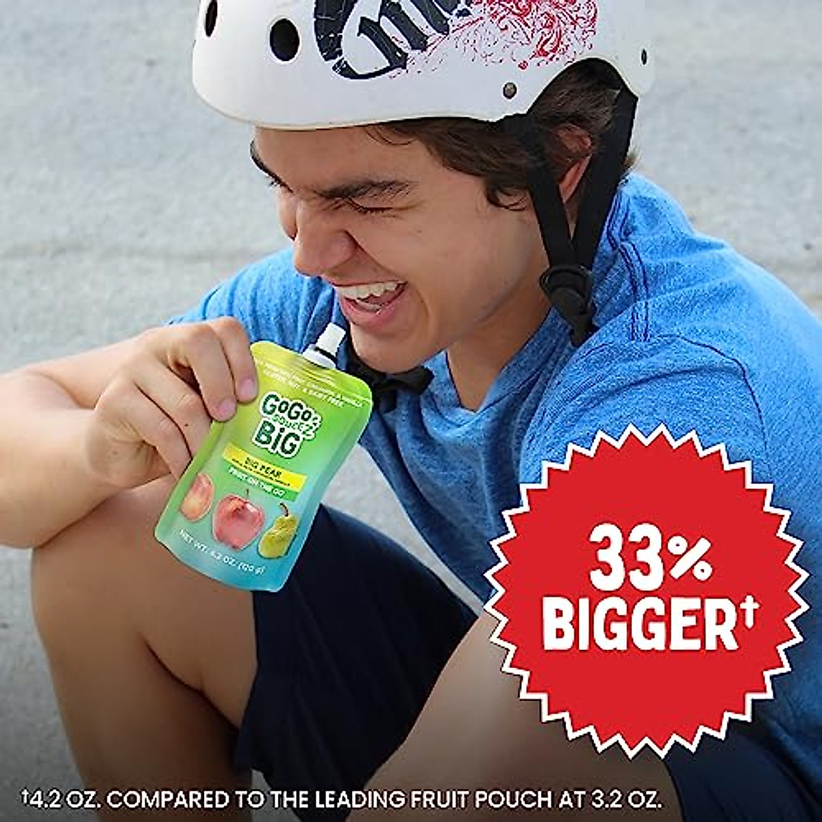 GoGo squeeZ BIG Variety Pack, BIG Pear & BIG Raspberry, 4.2 oz. (Pack of 20), Unsweetened Fruit Snacks for Kids, Gluten Free, Nut Free and Dairy Free, Recloseable Cap, BPA Free Pouches