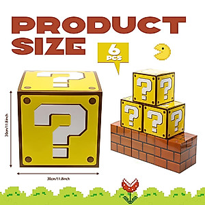 SUYEPER 6PCS Big Party Boxes For Children Birthday Party Question Boxes and Brick Boxes Party Game Party Favor Props Boxes (11.8 x 11.8 Inch)