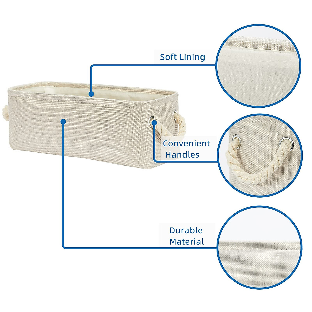 Temary Storage Baskets for Shelves 2PCs Extra Large Baskets for Blankets, Collapsible Storage Basket Cloth Baskets for Organizing, Fabric Basket for Nursery, Home (Beige, 17Lx12Wx15H Inches)