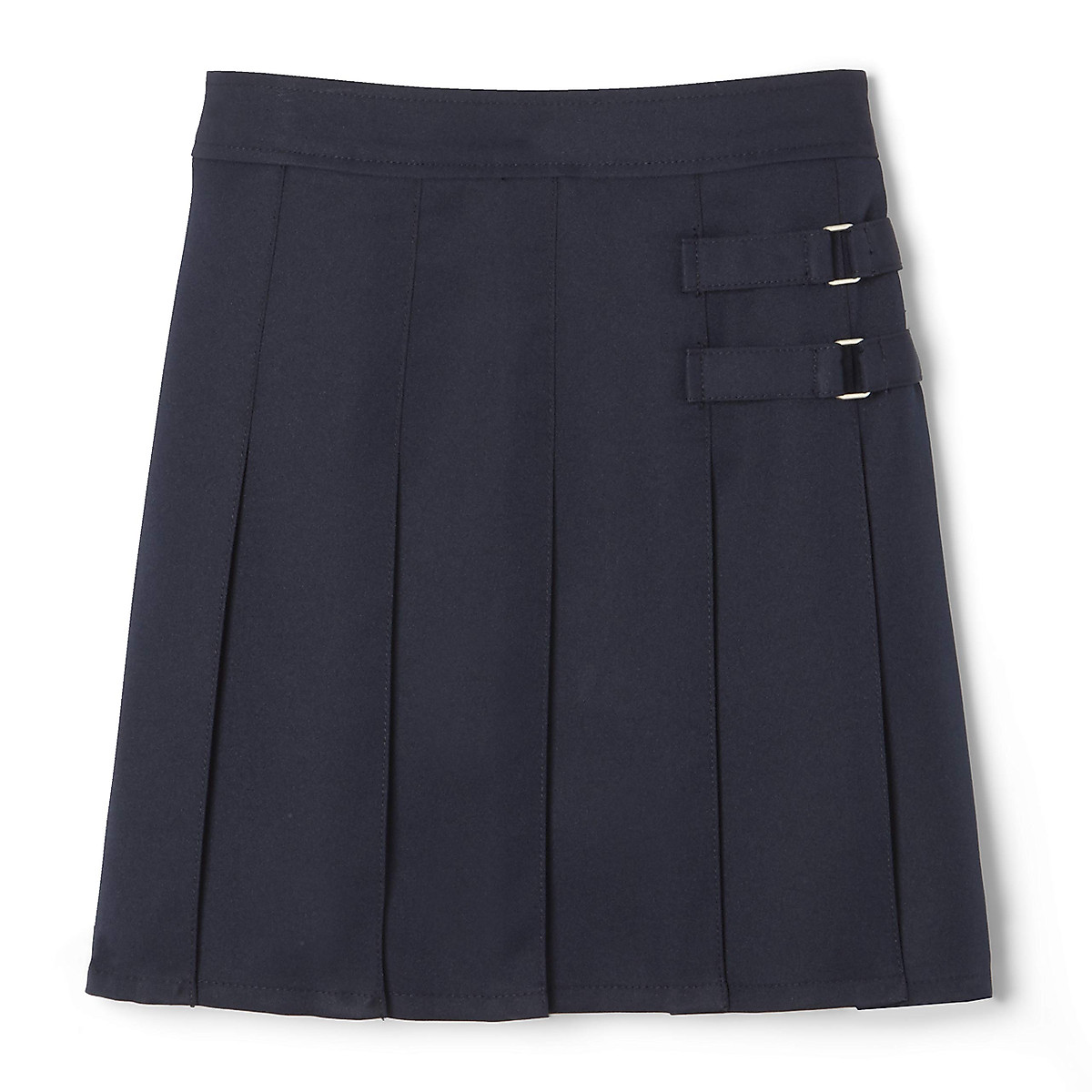 French Toast girls Adjustable Waist Two-tab Pleated-front Scooter Skirt, Navy, 12 US