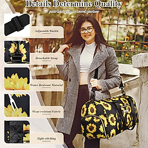Pritent Gym Bag for Women with Shoe Compartment, Sport Gym Tote Bags Waterproof Travel Duffle Carry on Weekender Overnight Bag for Hospital Yoga Beach Maternity Mommy 20inch Sunflower