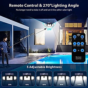 iMaihom Solar Flood Lights Outdoor, 2500LM 202 LED Security Lights, 3 Heads Motion Sensor Lights with Remote Control, IP65 Waterproof, 270°Wide Angle Flood Wall Lights for Yard Porch Garden, 2 Pack