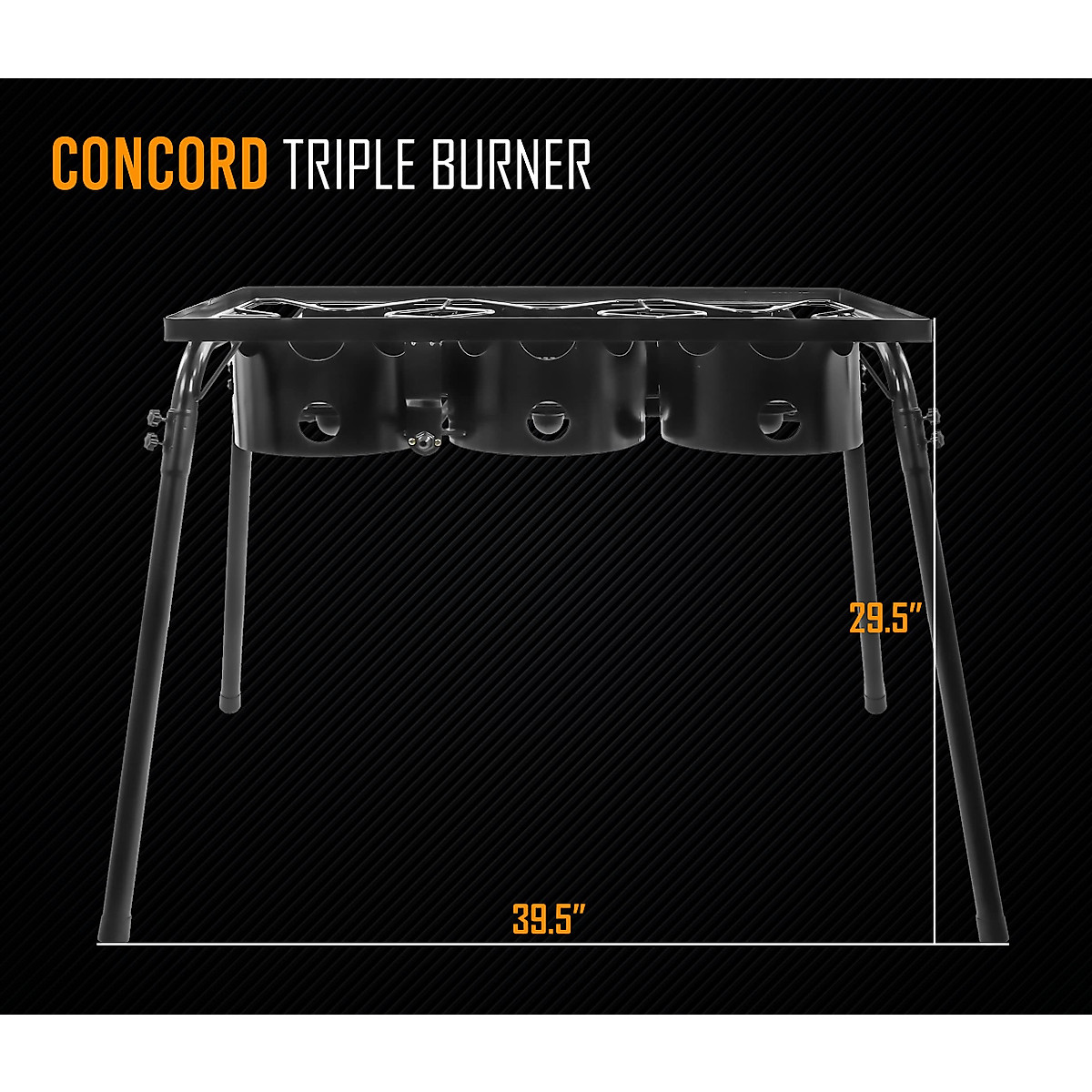 Concord Triple Burner Outdoor Propane Stove Cooker w/Regulator, 3 Burner Stove Brewing Supply