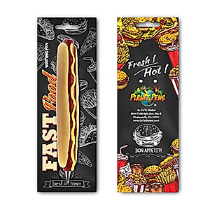 Planet Pens Hotdog Novelty Pen - Cool, Fun, Unique Kids & Adults Office Supplies Ballpoint Pen, Colorful Fast Food Writing Pen Instrument For School and Office