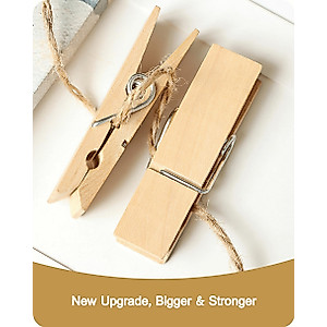 Clothes Pins, Sturdy and Heavy Duty Natural Wood Clips Wooden Clothespins for Hanging Clothes Photo Pictures Crafts Small Classroom Decorative Peg, 30 PCS