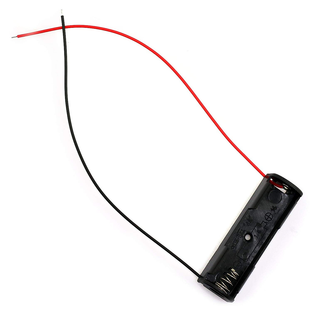 E-outstanding 10PCS Single AA Battery Holder Case with Wire Connections Black 1.5V
