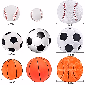 ChezMax Cute Plush Decorative Round Throw Pillow Home Office Sofa Stuffed s Back Cushion Creative 3D Baseball 12cm in Diameter