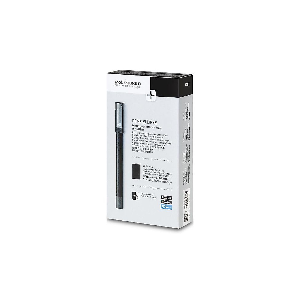 Moleskine Pen+ Ellipse Smart Pen - Designed for Use with Moleskine Notes App for Digitally Storing Notes (Only Compatible with Moleskine Smart Notebooks, Sold Separately), Black, One Size (718889)
